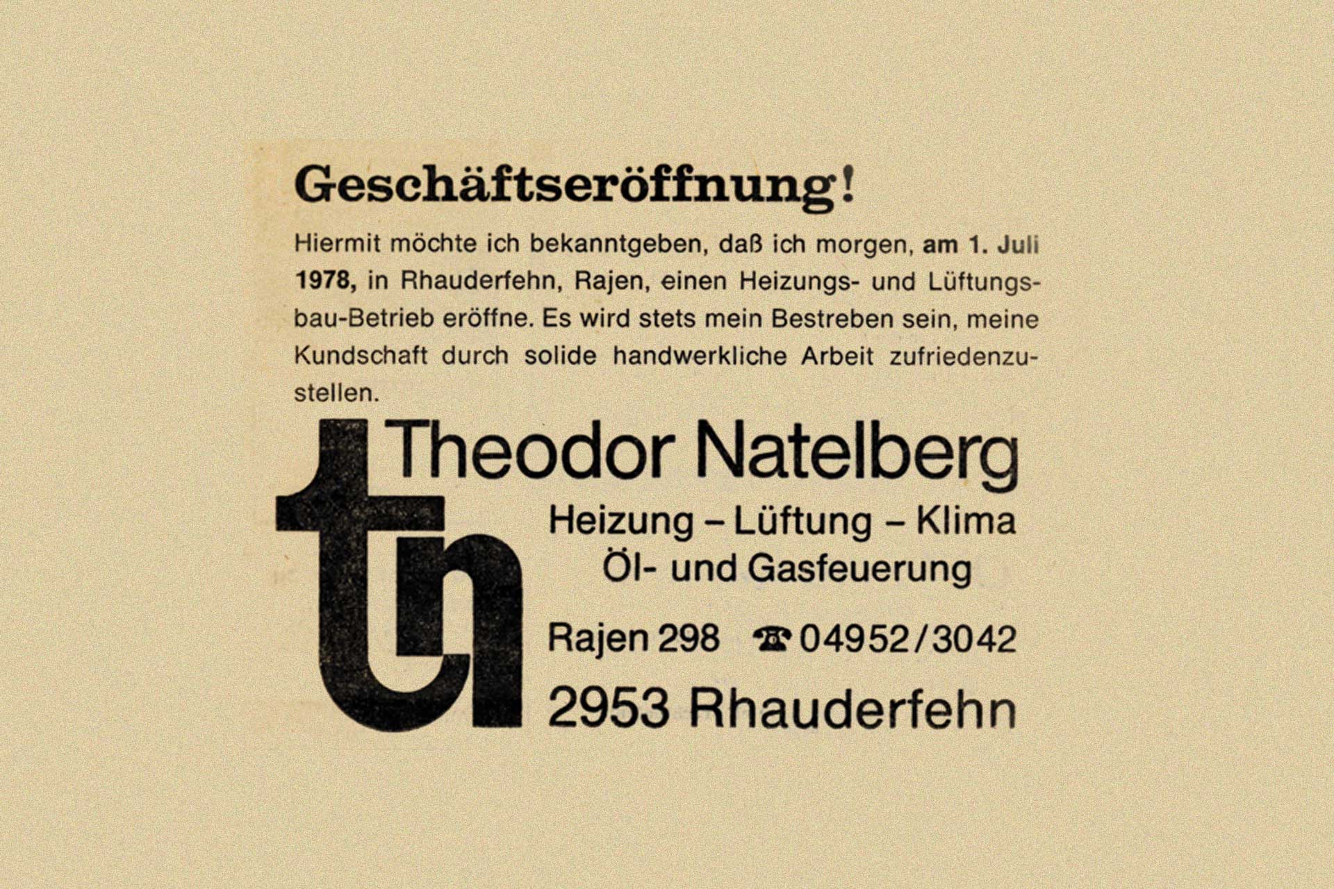 Geschichte | Natelberg Gebäudetechnik